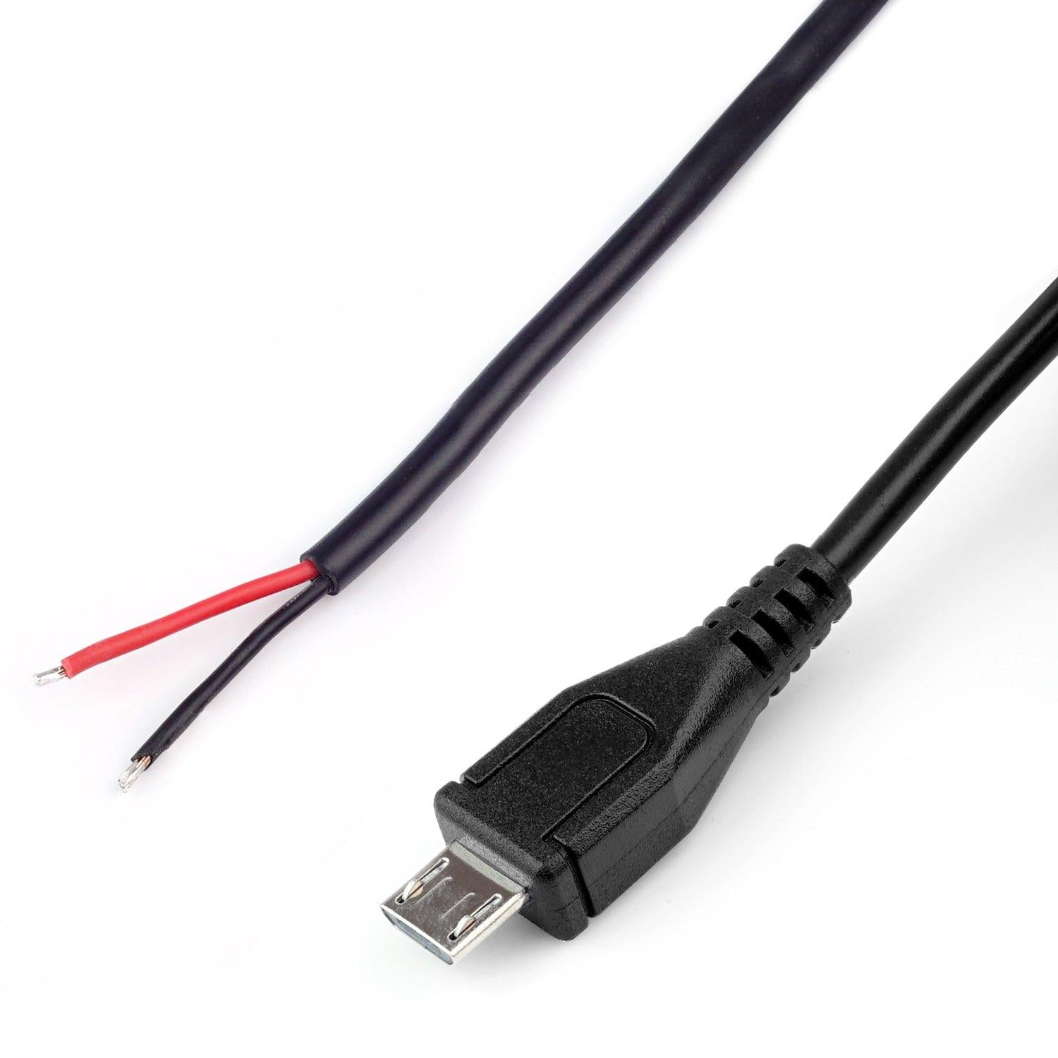 Micro USB Kabel mit offenem Kabelende zur Stromversorgung - Länge: 1,0